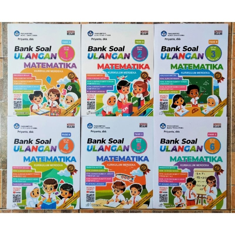 Jual Bank Soal Ulangan Matematika Kurikulum Merdeka Untuk SD / MI Kelas 1 , 2 , 3 , 4 , 5 , 6 ...