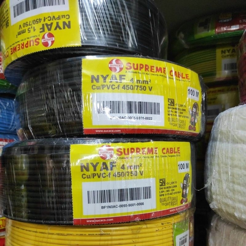 Jual KABEL NYAF 4MM 4 MM 1X4MM SUPREME SERABUT 1 ROLL@100M METER | Shopee Indonesia