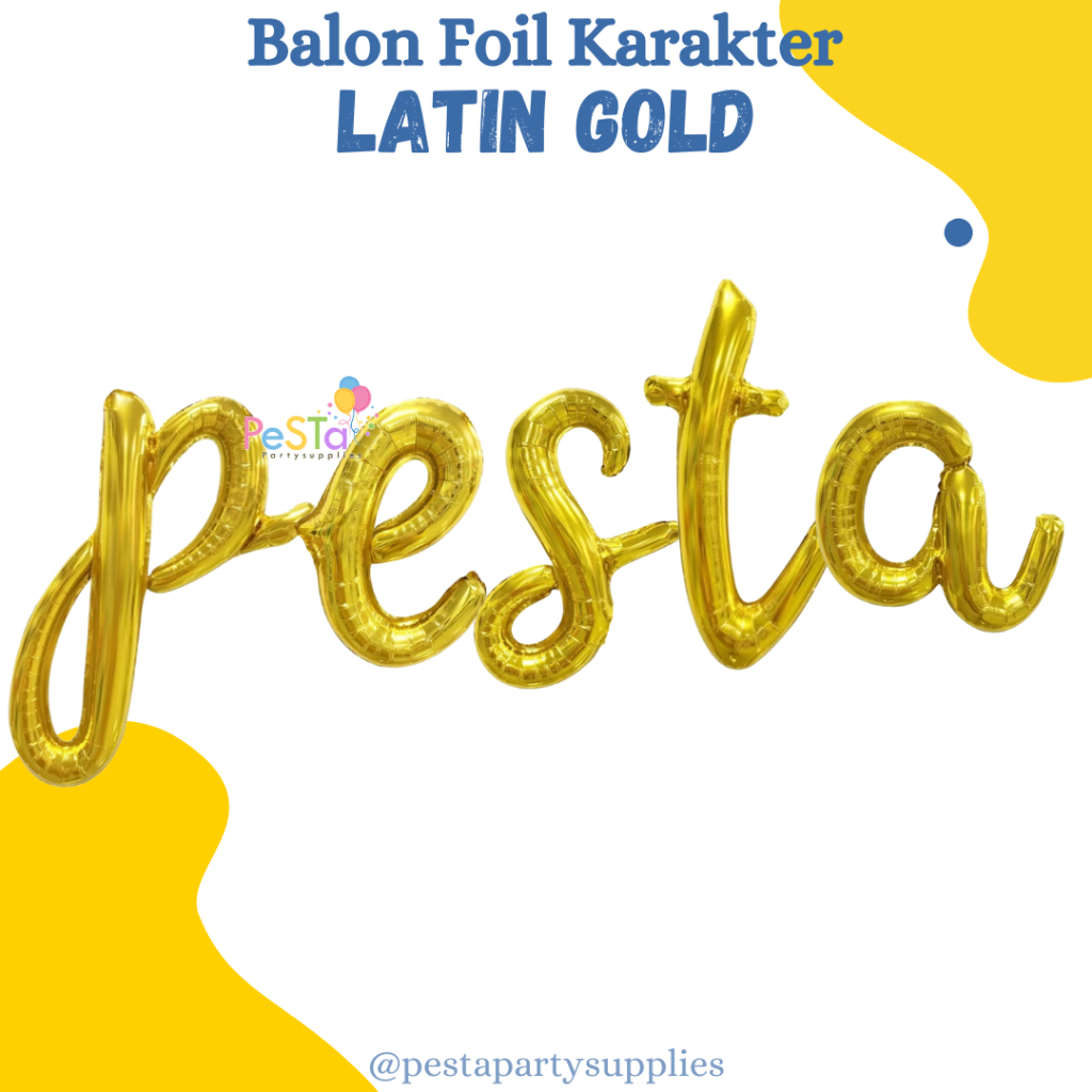 Jual Balon Foil Huruf Latin Gold/Alfabet Balloon/Letter Balloon_PeSTa ...