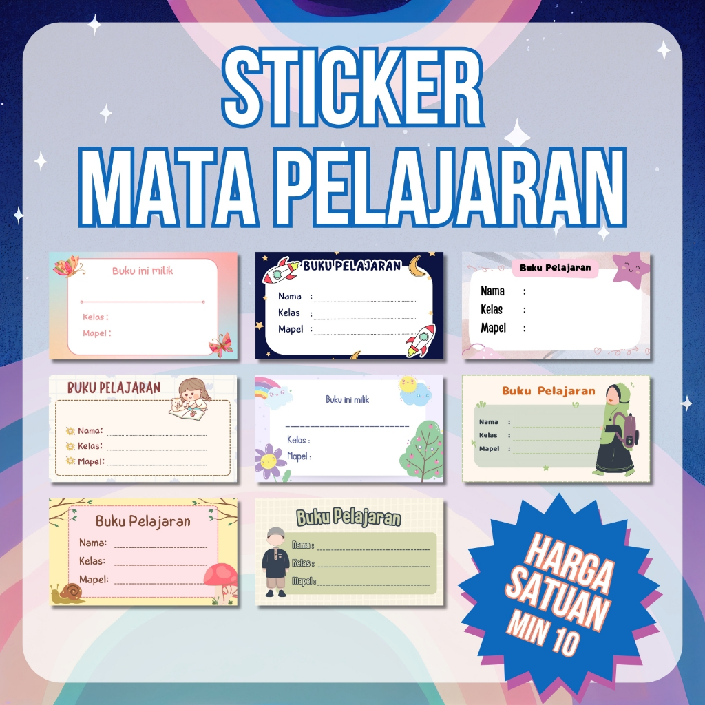 Jual Stiker Mapel Label Buku Pelajaran Sekolah Stiker mata pelajaran ...