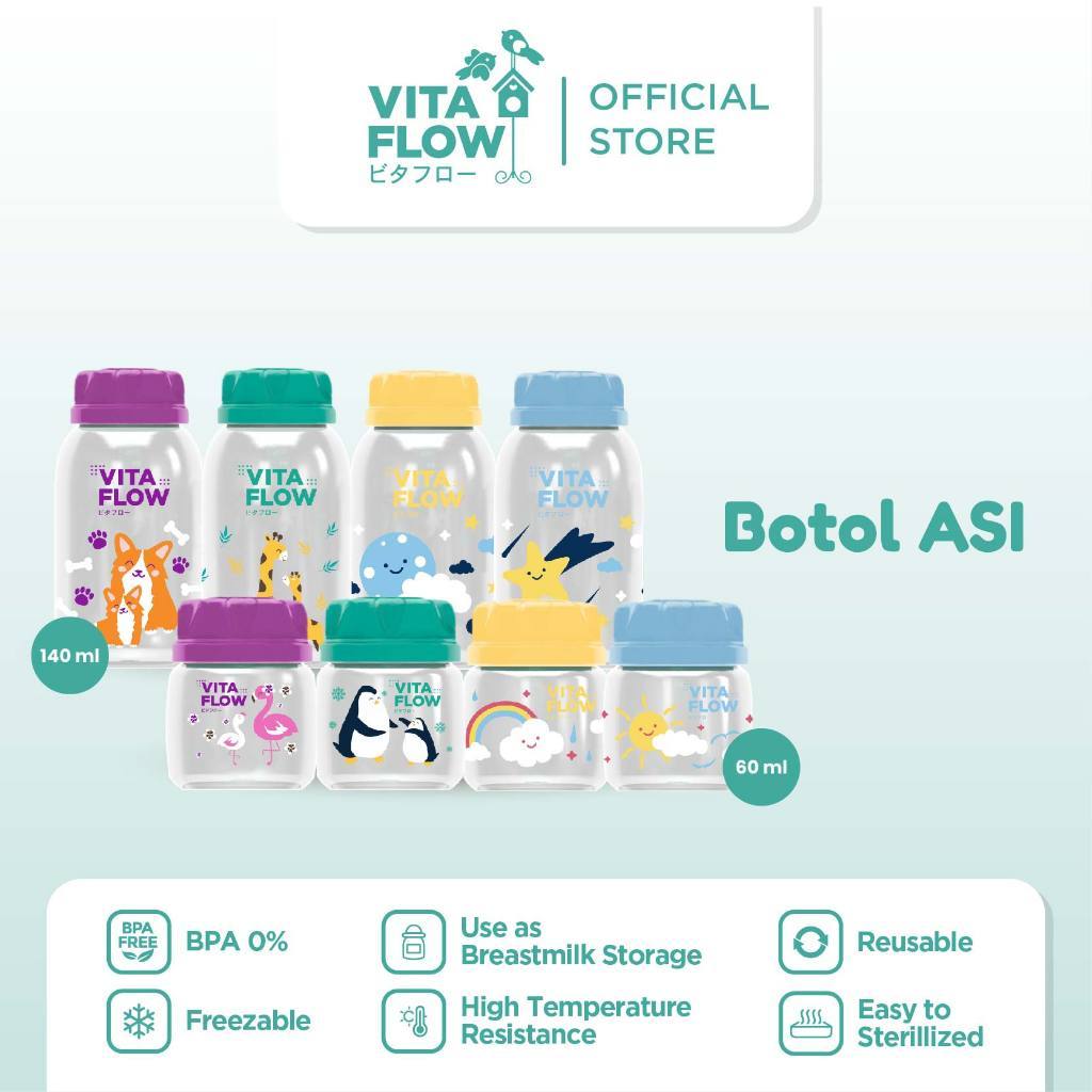 Jual VITAFLOW Botol vitaflow ASI 3in1 Polypropylene (PP) Botol Susu Eco 60ml 140ml 240ml mix ...