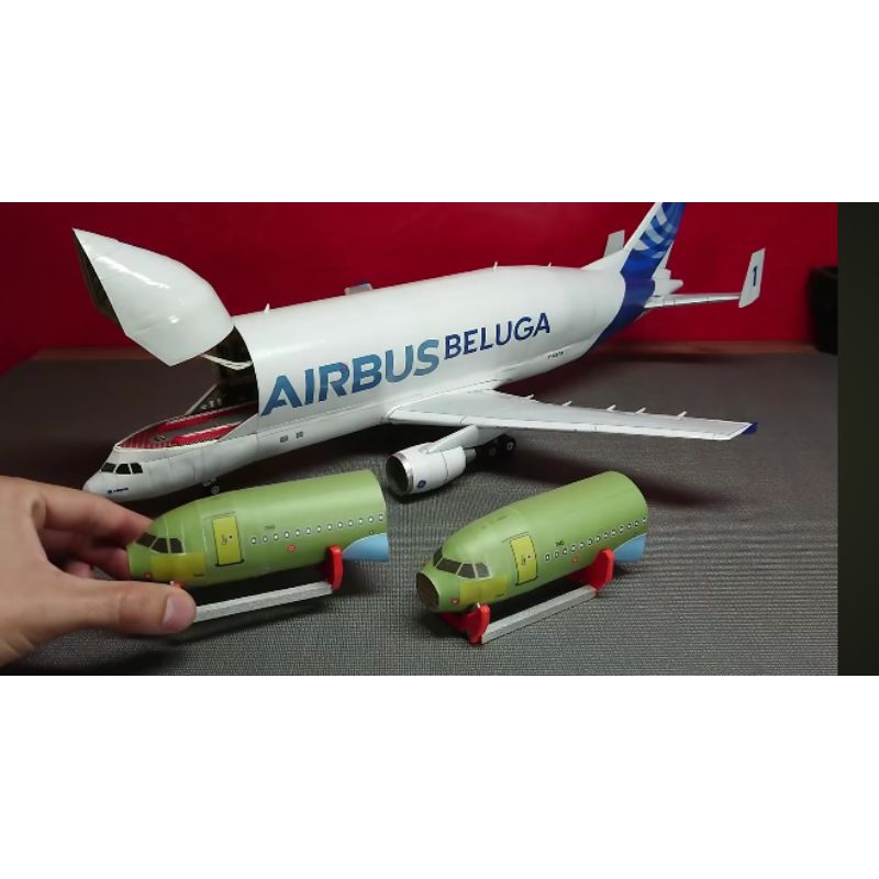 Jual Lembaran pola papercraft pesawat cargo Airbus beluga skala 1:100 ...