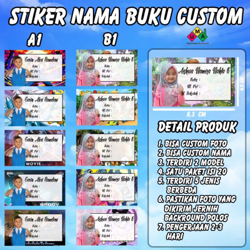 Jual Stiker nama buku custom | Shopee Indonesia