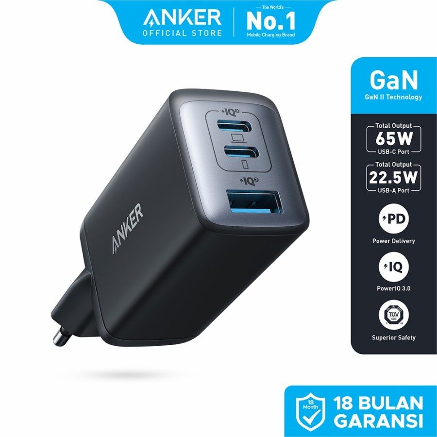 Jual Wall Charger Anker PowerPort Nano II 65 Watt -A2667 | Shopee Indonesia