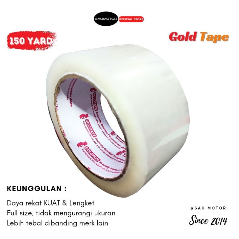 Jual Goldtape Lakban bening Lakban coklat Lakban OPP 48mm 150 yard | Shopee Indonesia