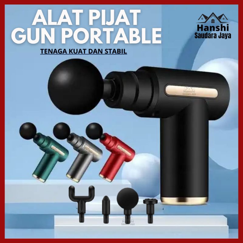 Jual Alat pijat elektrik Massager Gun pijat getar elektrik 4 in 1 Fasia ...