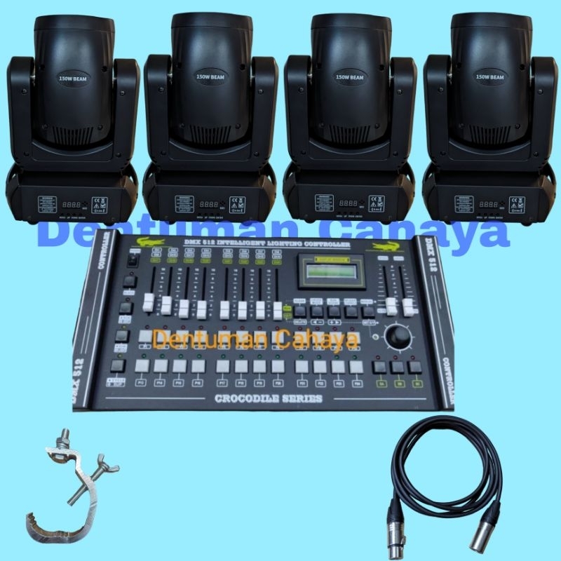 Jual Paket Beam 150W 4unit plus mixer crocodile dan kabel dan gantungan ...