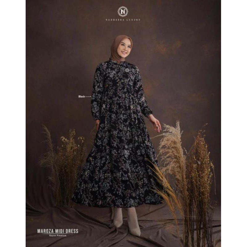 Jual maroza midi dress/ permidian by nadheera | Shopee Indonesia
