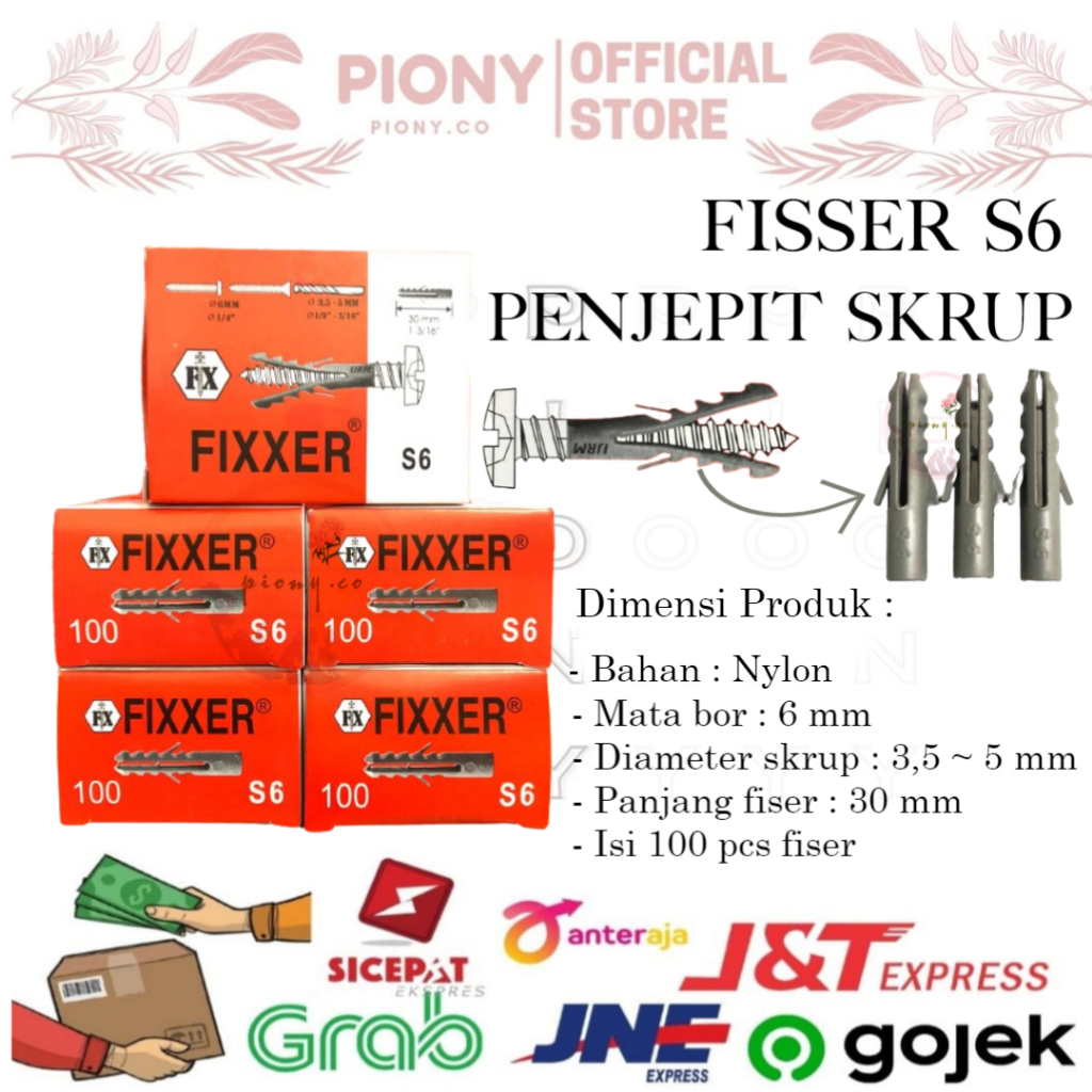Jual FISSER S6 S8 S10 BANTALAN PAKU SKRUP BAUT / FISER BAUT / PENGENCANG SEKRUP WALL PLUNG BAUT ...