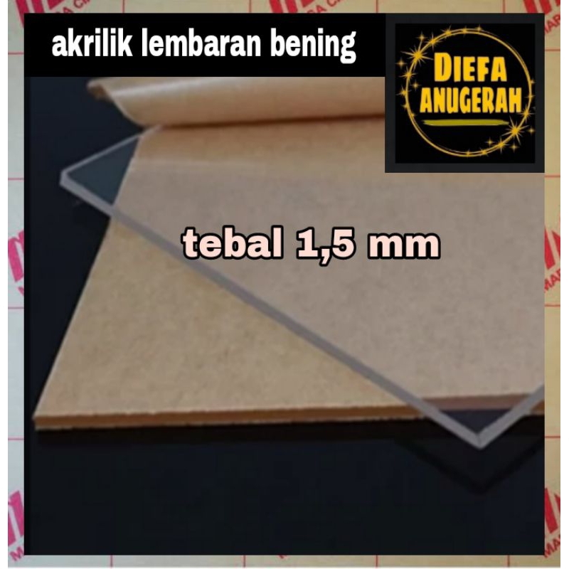 Jual Akrilik bening 1,5mm ukuran 30x80/Acrylic lembaran bening 1,5mm ...