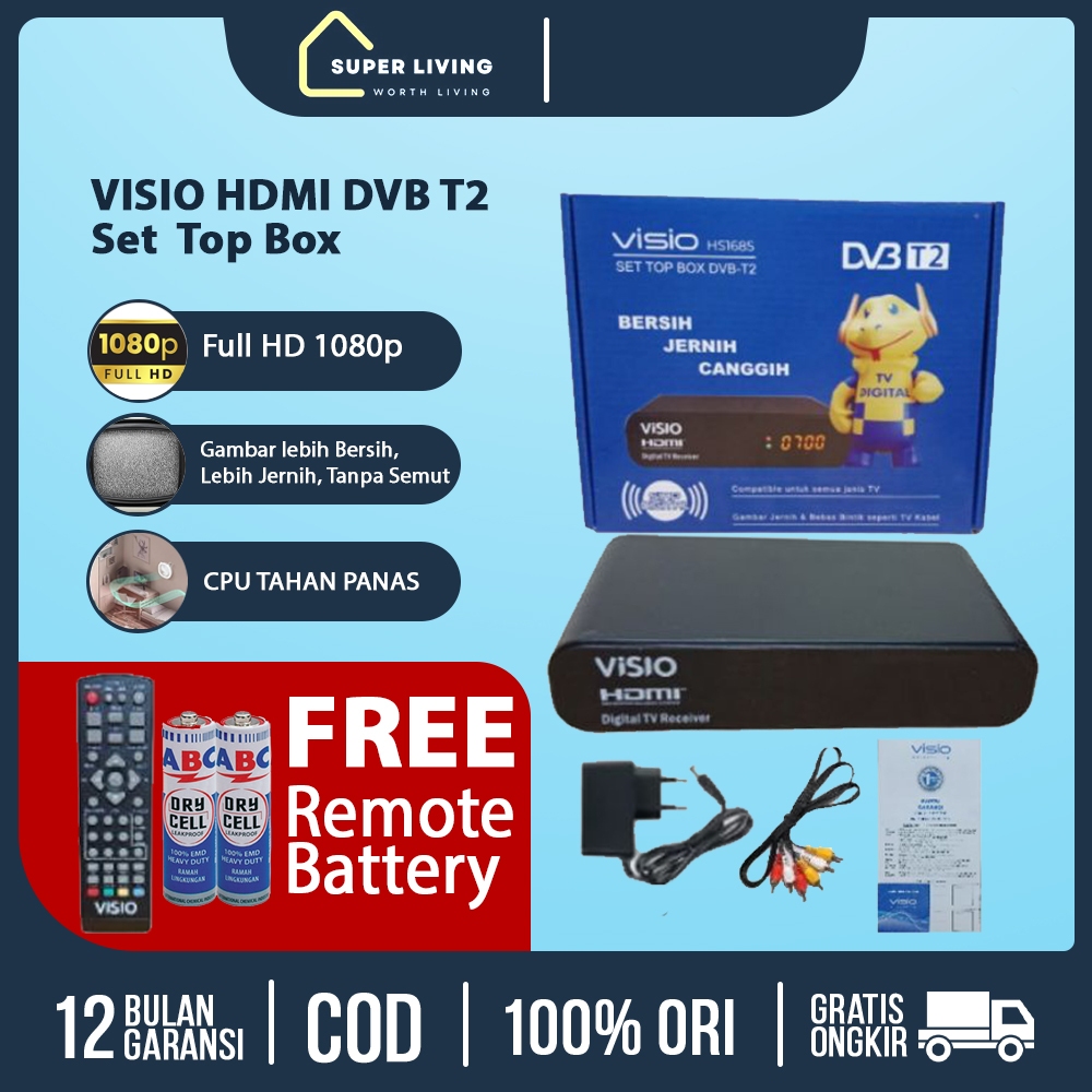 Jual Super Living - VISIO Set Top Box DVB-T2 TV Full HD Digital ...