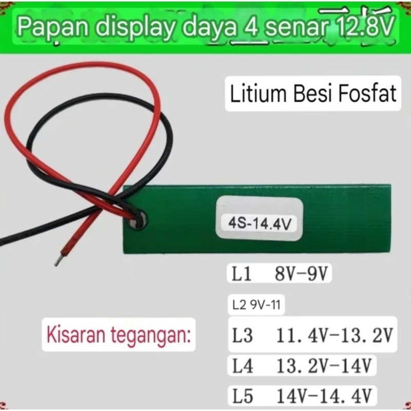 Jual Display Indikator Level Kapasitas Baterai Lithium 3S, Lifepo4 4S ...