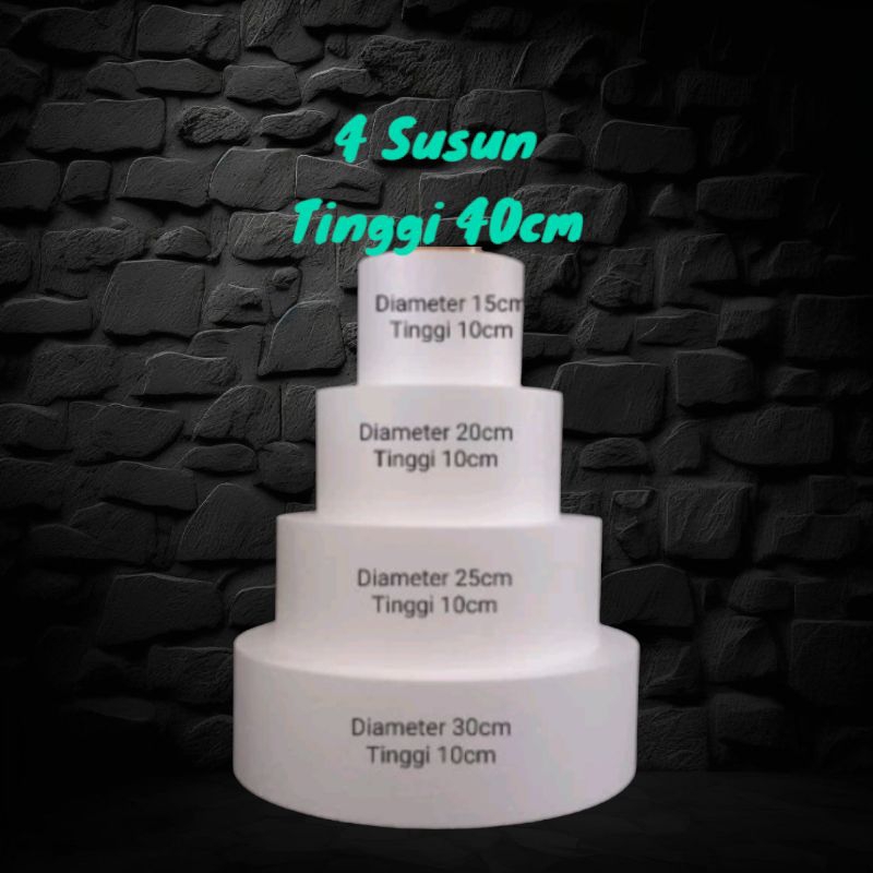 Jual Styrofoam dummy cake 4 susun tinggi 40cm ukuran sesuai gambar ...