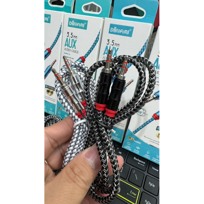 Jual KABEL AUX DIINAMI 3,5MM ORIGINAL AUDIO CABLE DM-55 SUPPORT ALL 3 ...