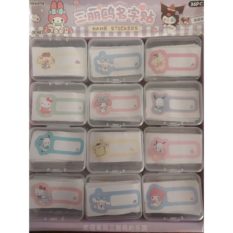 Jual Name Stiker Sanrio/Stiker Nama Sanrio/Label Nama Sanrio/Label Nama ...