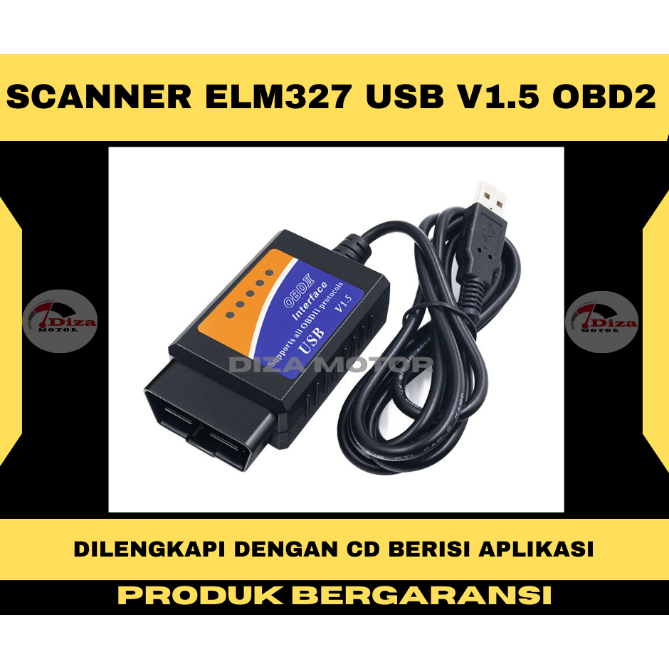 Jual TERMURAH! SCANER MOBIL ELM327 USB Kabel Hitam OBD2 Pemindai ...
