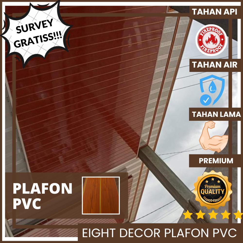 Jual Plafon PVC Motif Kayu Nat Gold ED-07/Interior Atap Rumah Murah dan ...