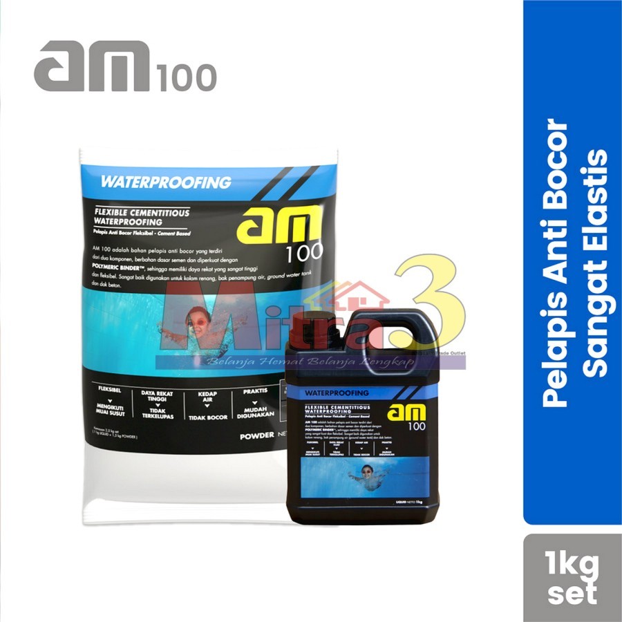 Jual AM 100 set 1KG + 1,5KG Semen Pelapis Anti Bocor Flexible ...