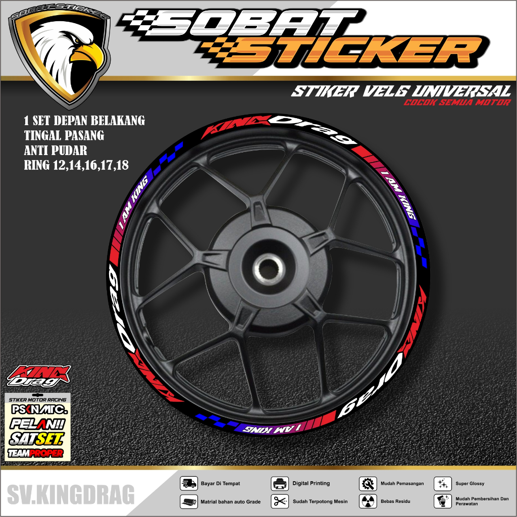 Jual Stiker Velg Universal Motif King Drag Semua Ukuran Sudah Terpotong ...