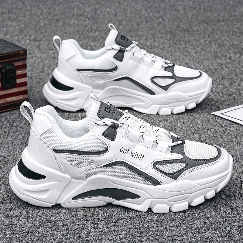 Jual Sepatu Pria Putih Sneakers Low Top Men Sport Shoes murah Running ...