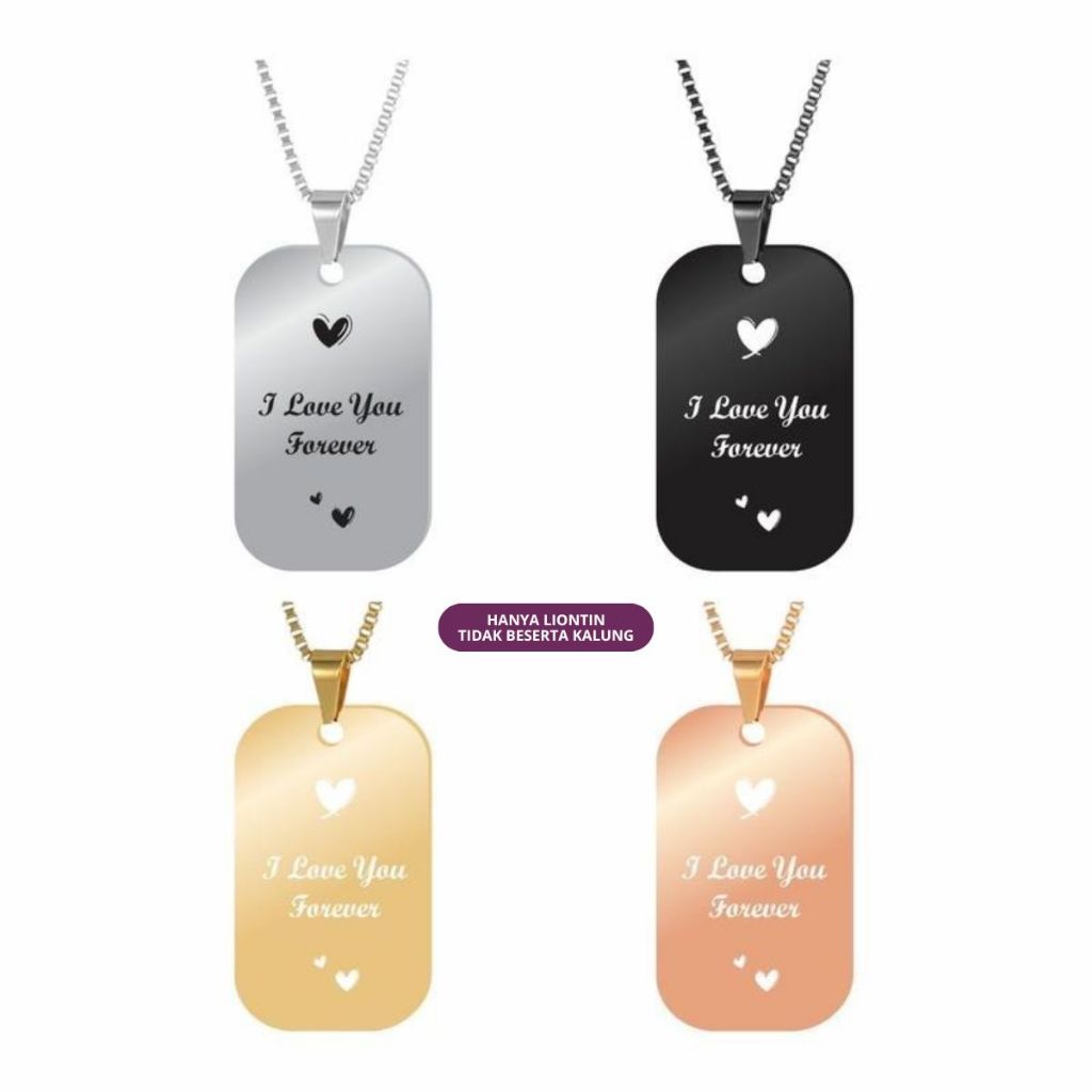 Jual Kalung / Liontin Custom NAMA TULISAN Motif Persegi Laser Perhiasan ...