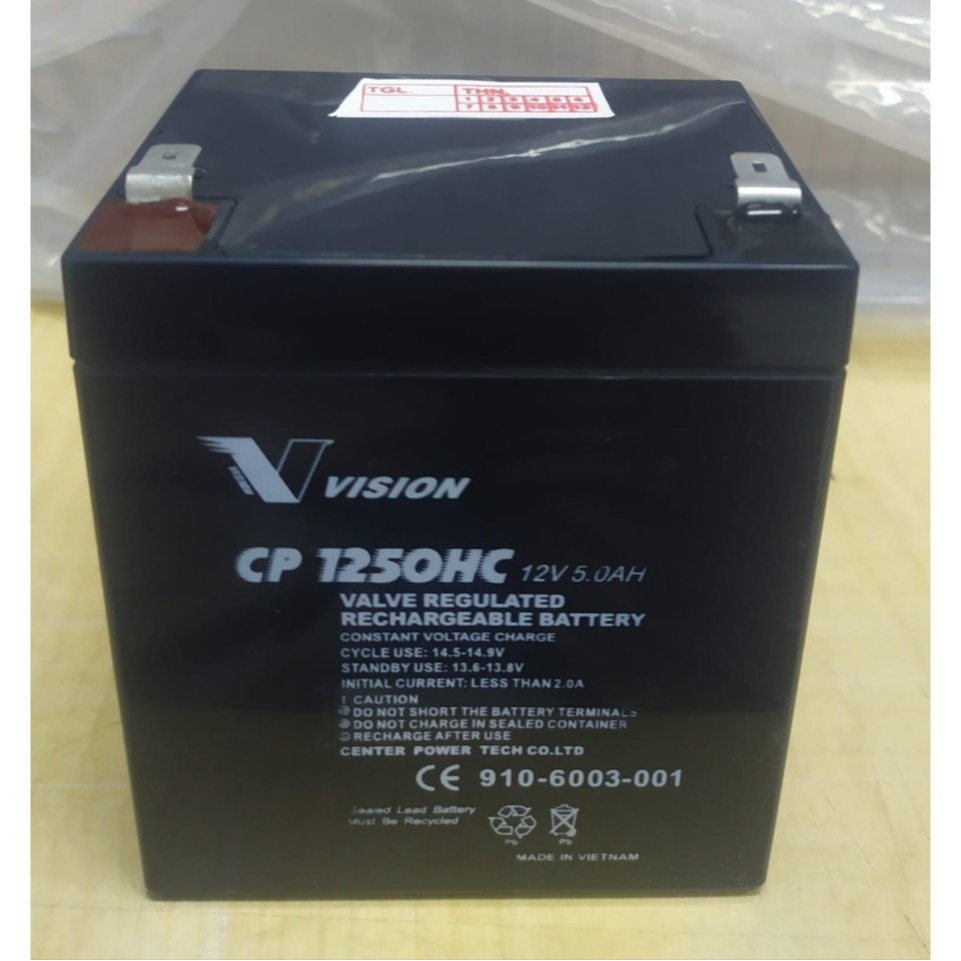 Jual BATTERY UPS VISION 12V 5.0AH / CP1250HC | Shopee Indonesia