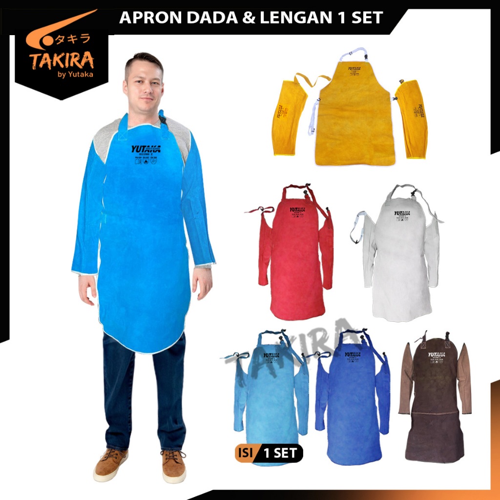 Jual Apron las Kulit 1 set Dada dan Lengan Premium / Celemek kulit las ...