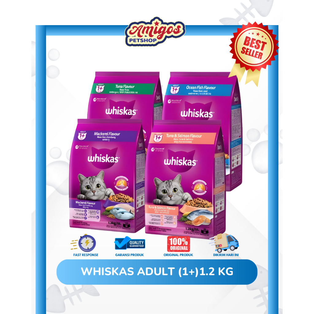 Jual Makanan Ku Whiskas Adult (1+) 1.2 Kilogram - Whiskas Adult (1+) 1. ...