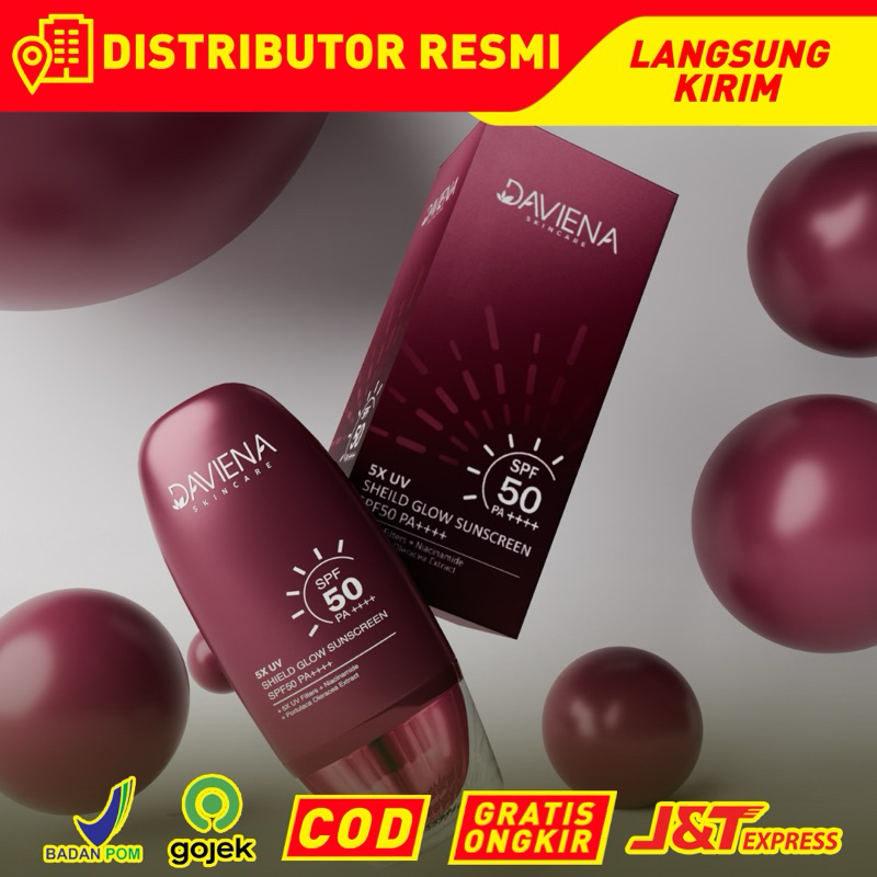 Jual DAVIENA SKINCARE 5X Uv SHIELD GLOW SUNSCREEN SPF50 PA++++ | Shopee ...