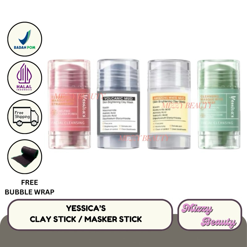 Jual Yessica Tea Tree & Strawberry Anti Pore & Acne Clay Stick Mask ...
