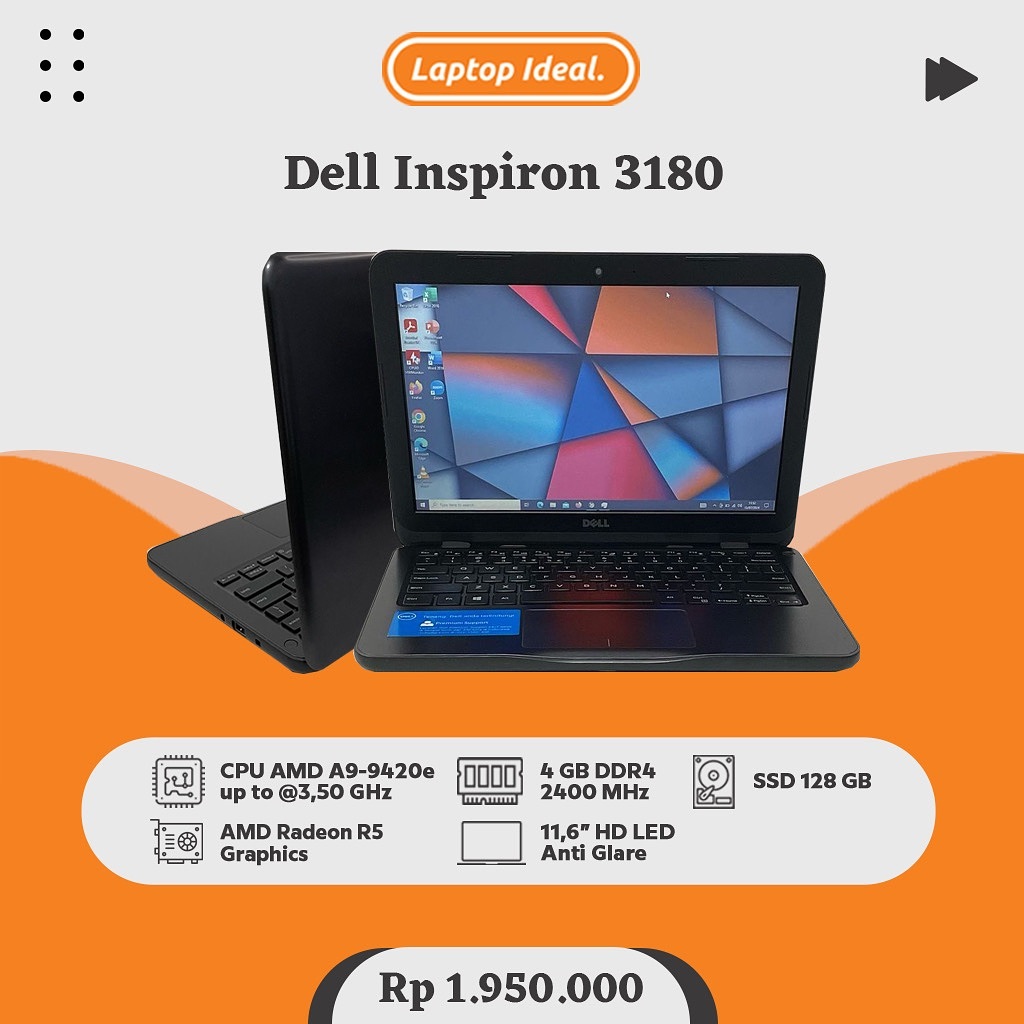 Jual Dell Inspiron 3180 (2019) SLIM AMD A9 RAM 4 GB DDR4 SSD 128 GB ...