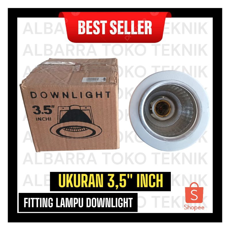 Jual Fitting / Kap Lampu Downlight Tanam 3,5 Inch / Warna Putih Silver ...