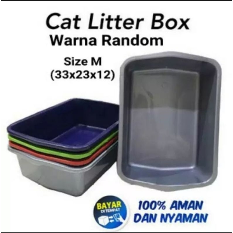 Jual Box Kotak Pasir Kucing cat litterbox warna abu ukuran sedang ...