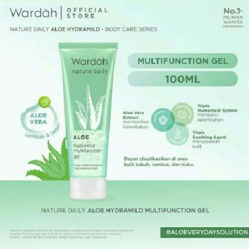 Jual Wardah Nature Daily Aloe Hydramild Multifunction Gel 100ml ...