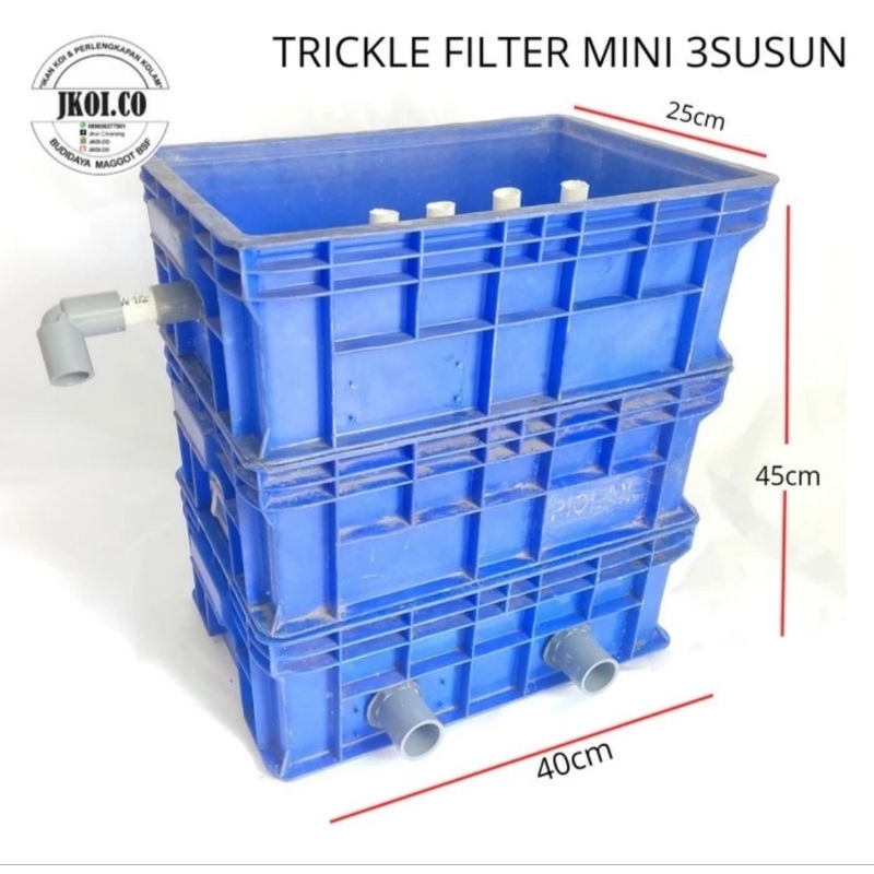 Jual TRICKLE FILTER BOX KOLAM IKAN MINI 3SUSUN Tanpa media filter (BOX ...
