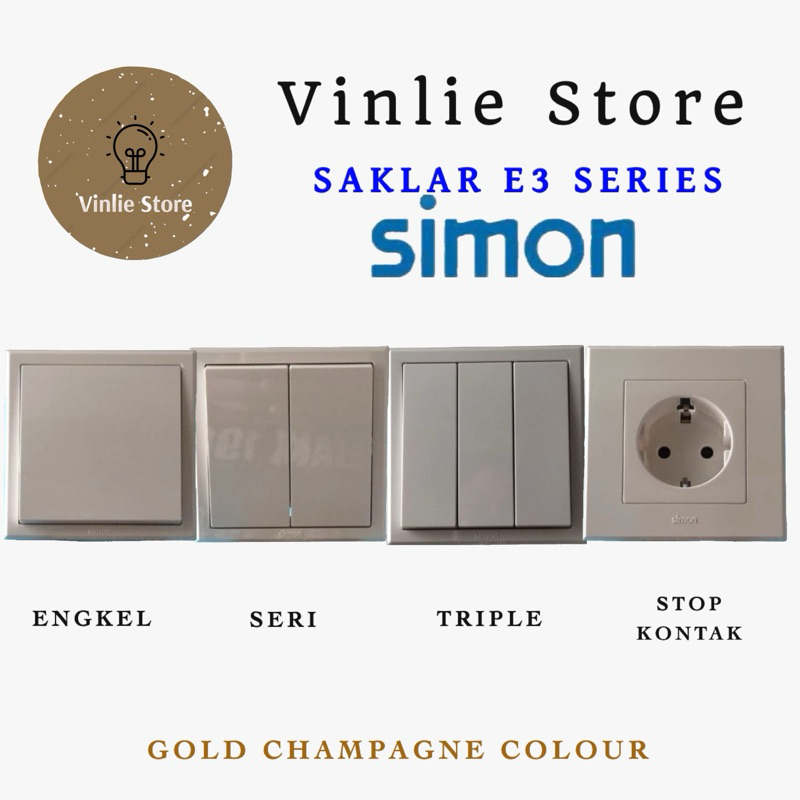 Jual Saklar Rumah Elegan SIMON E3 Engkel / Seri / Stop / Triple Colour ...