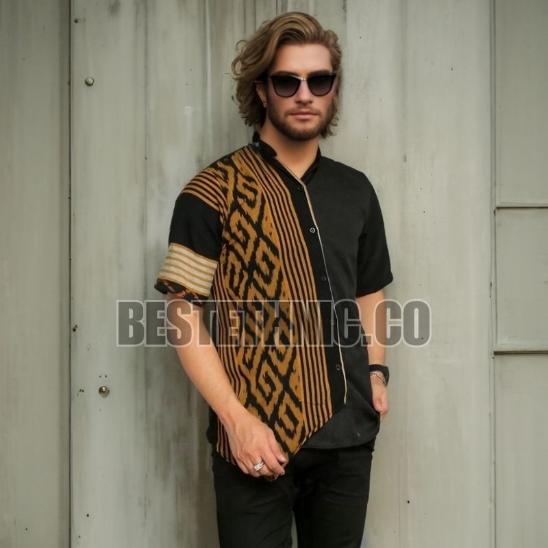 Jual Baju Atasan Kemeja Batik Tenun Pria Cowok Lengan Pendek da Panjang ...