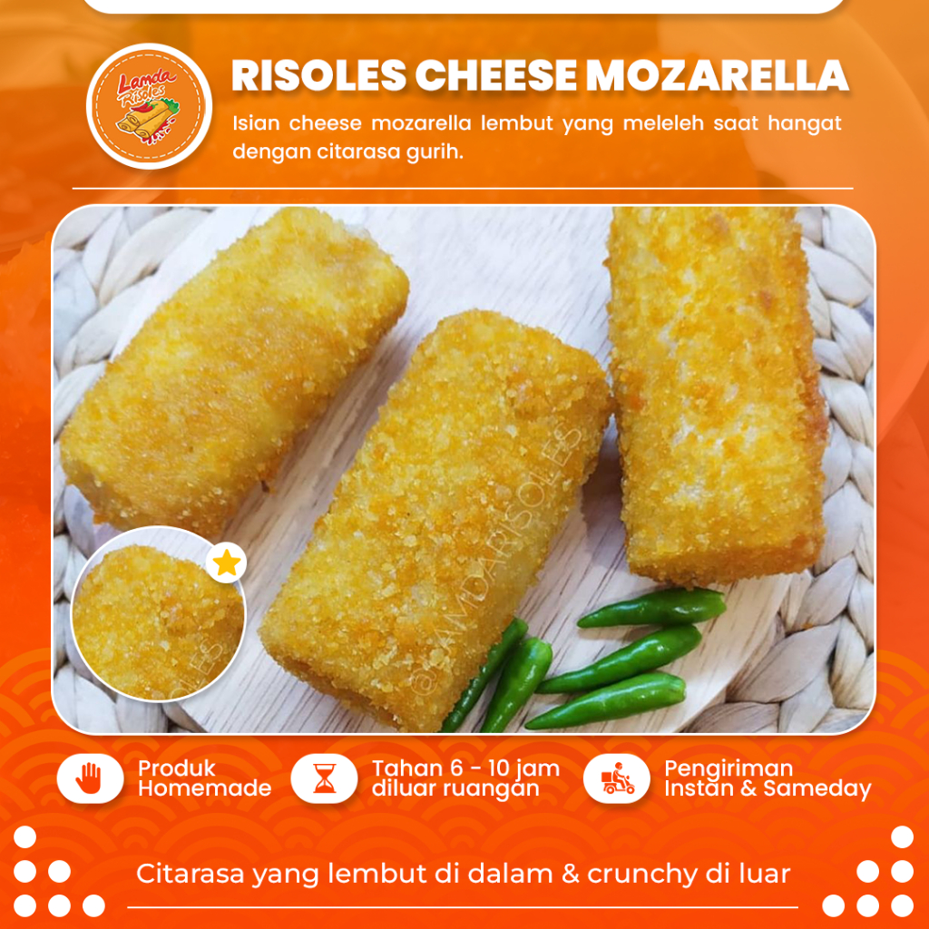 Jual Risol Frozen Food Isian Cheese Mozarella Meleleh Isi 10 Pcs ...