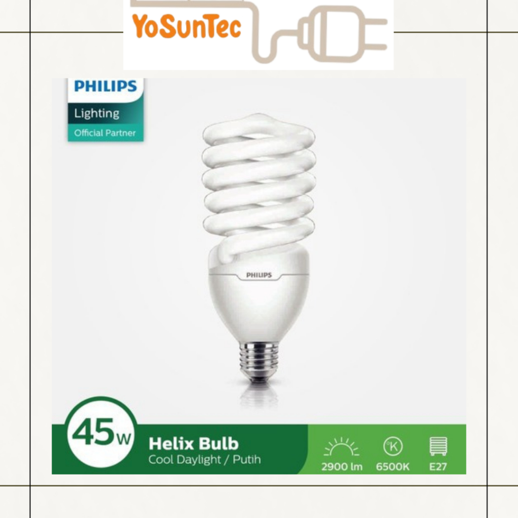 Jual Philips Lampu Spiral Helix 45Watt 45 Watt Tornado 24W 24 Watt Bulb ...