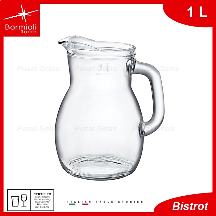 Jual Bormioli Rocco Bistrot Pitcher Jug 1 L/Bormioli Rocco Water Jug ...