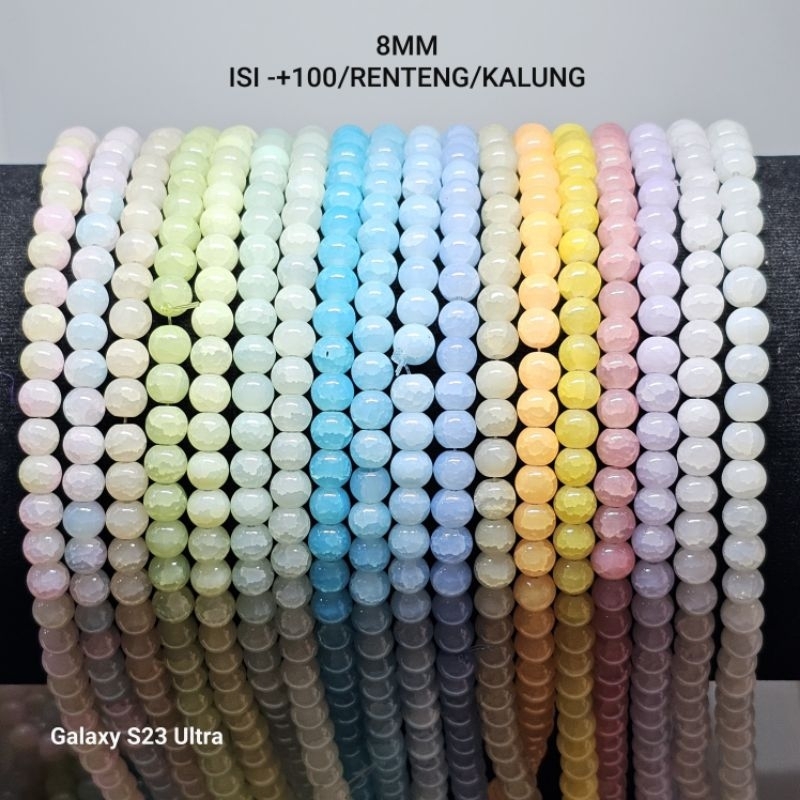 Jual MANIK KACA CORAK SOFT / MUTIARA KACA KILAP PECAH / MUTIARA ICE ...