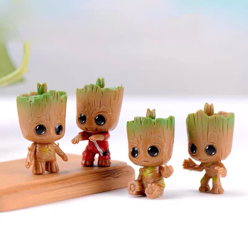 Jual Miniatur Resin Motif Baby Groot Mini Groot Lucu - Ornamen Miniatur ...