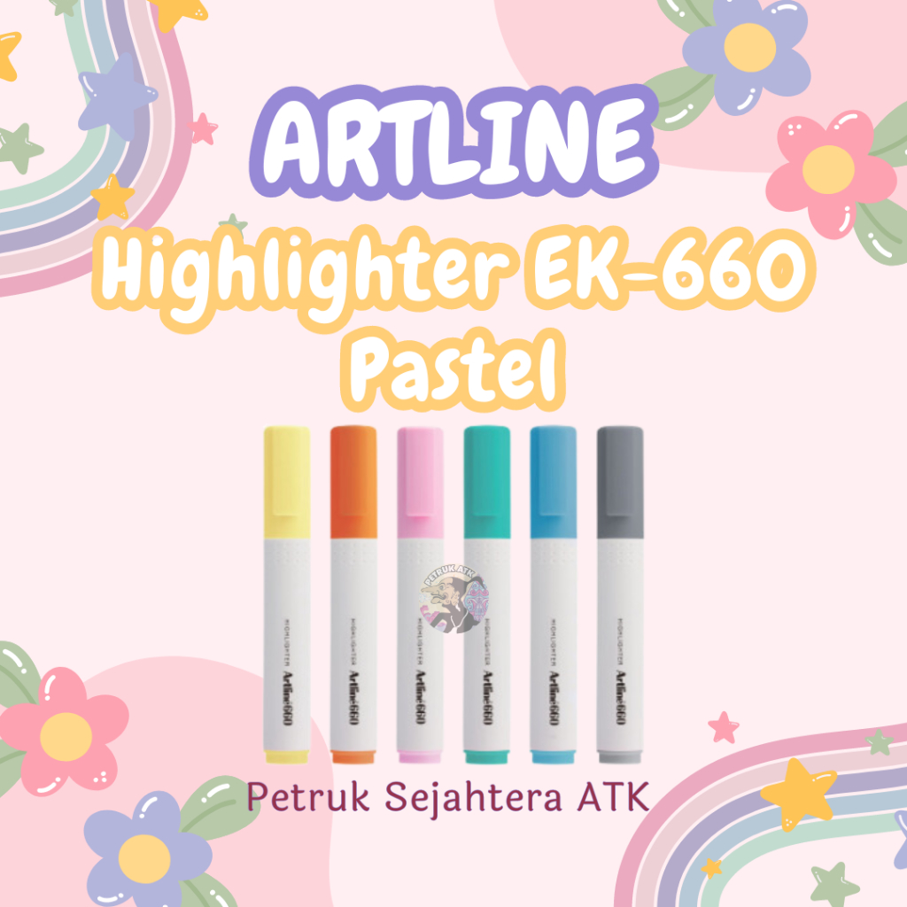 Jual [PCS] HIGHLIGHTER ARTLINE EK-660 PASTEL PENANDA BERWARNA | Shopee Indonesia