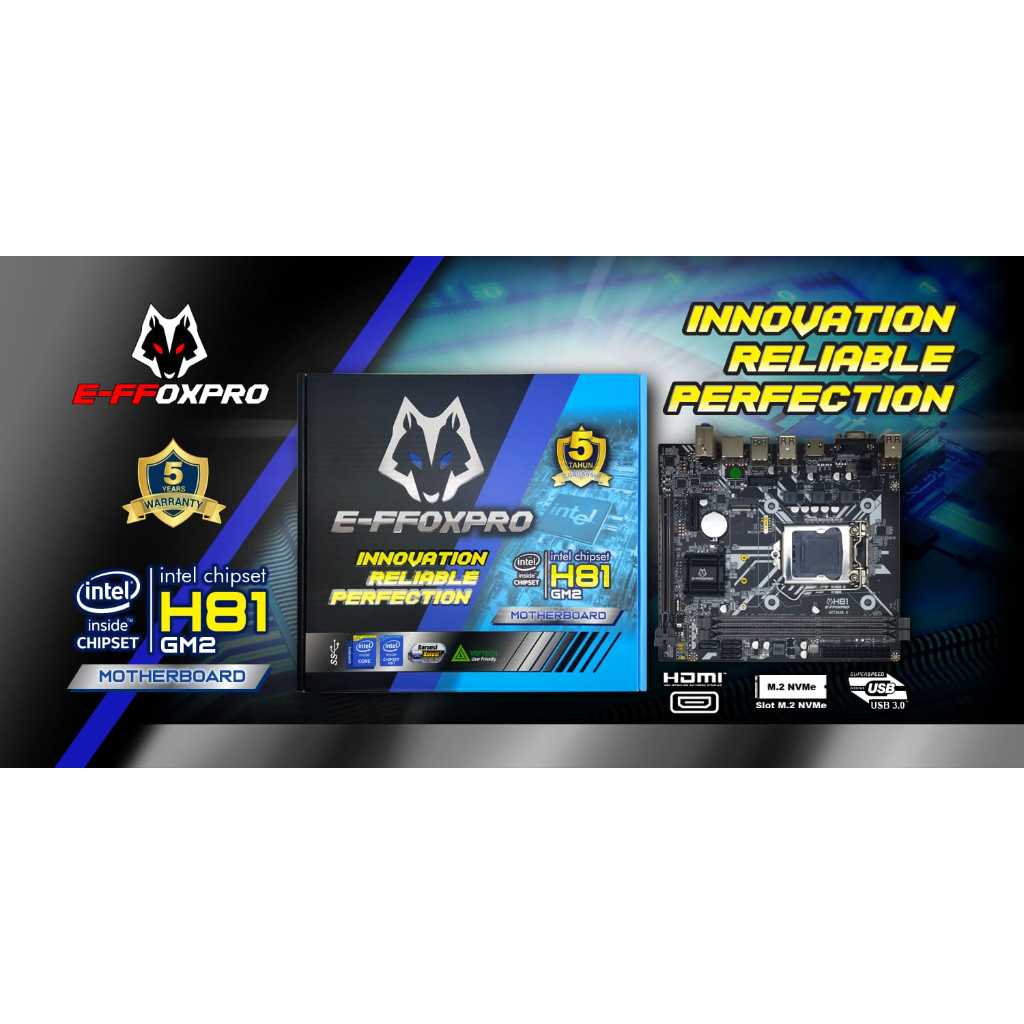 Jual Motherboard Effoxpro H81 GM2 ( LGA1150 / H81 / DDR3 / M2 NVME ...