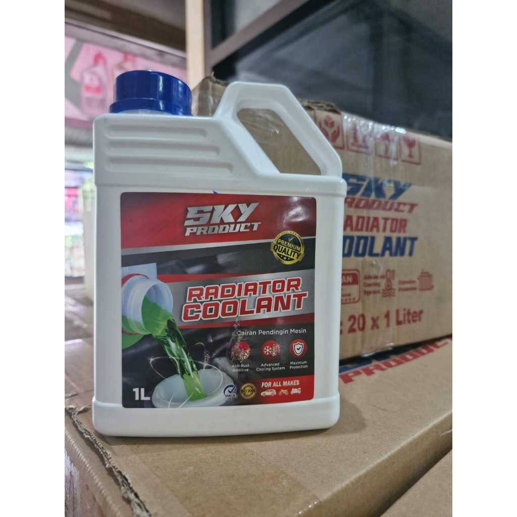 Jual AIR RADIATOR COOLANT 1 LITER HIJAU SKY | Shopee Indonesia