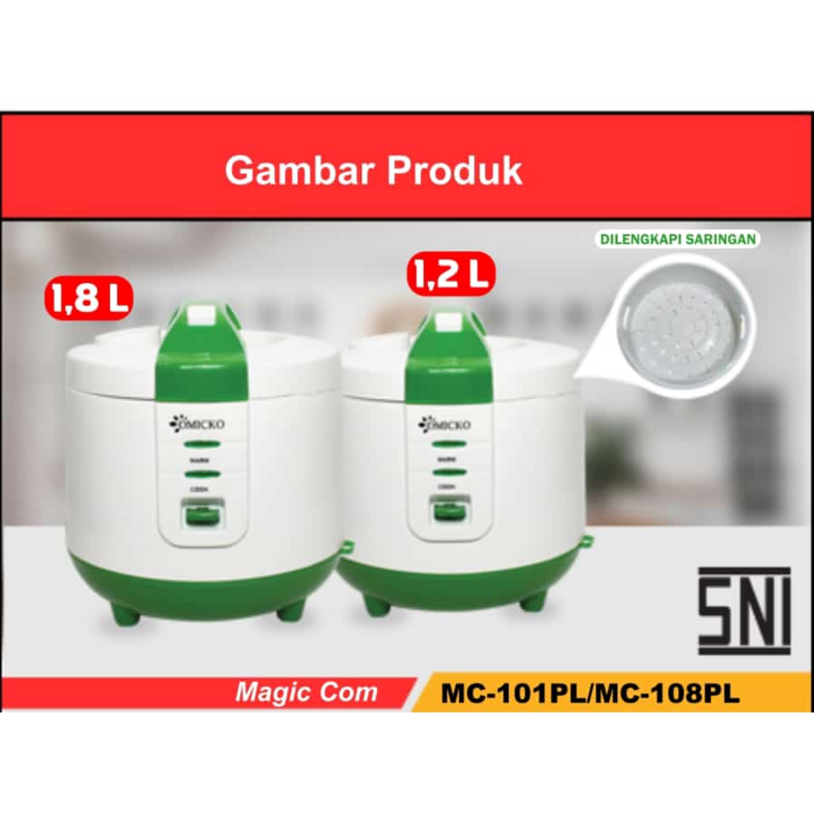 Jual Rice Cooker Magicom Penanak Nasi 1,8 Liter Dilengkapi Saringan ...