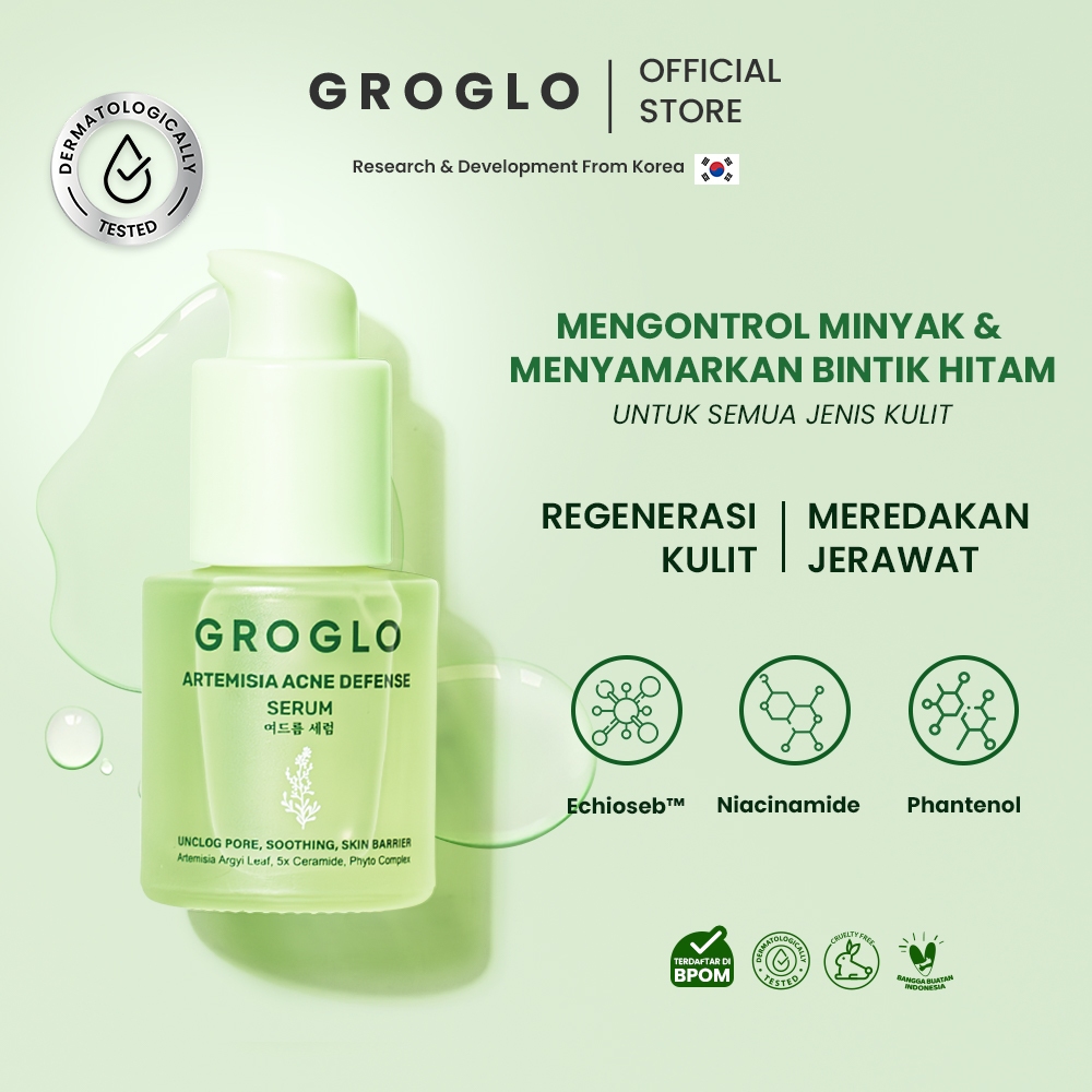 Jual GROGLO-Artemisia Acne Defense Serum 20ml Serum Wajah 5X Ceramide ...