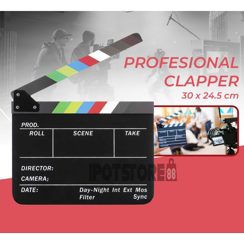 Jual Profesional Clapper Board Colorful Acrylic 30cm | Shopee Indonesia