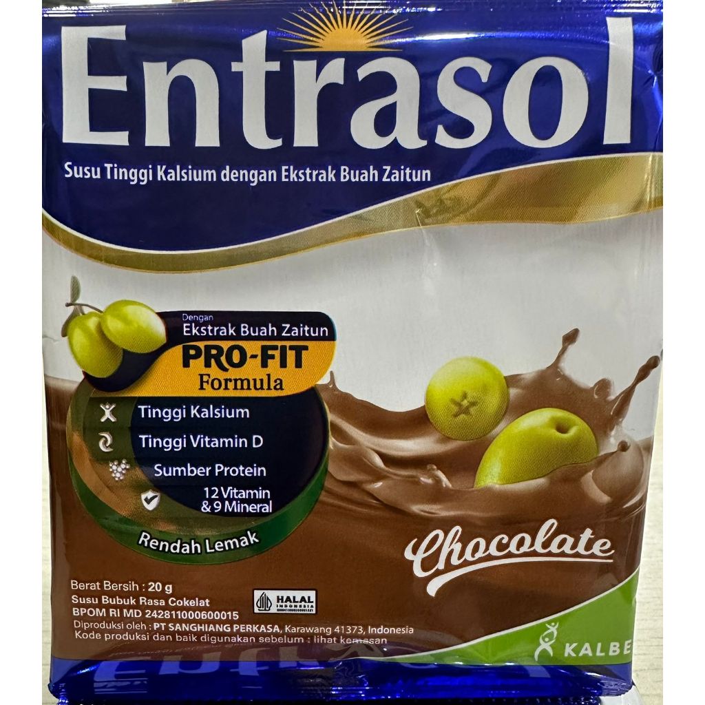 Jual Susu Entrasol chocolate Sachet - 1 renceng isi 10 sachet | Shopee ...