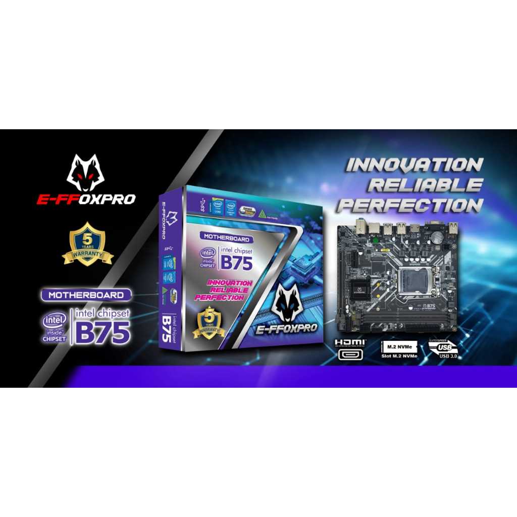 Jual Motherboard Effoxpro B75 ( LGA1155 / B75 / DDR3 / M2 NVME ) Garansi Resmi 5 Tahun | Shopee ...